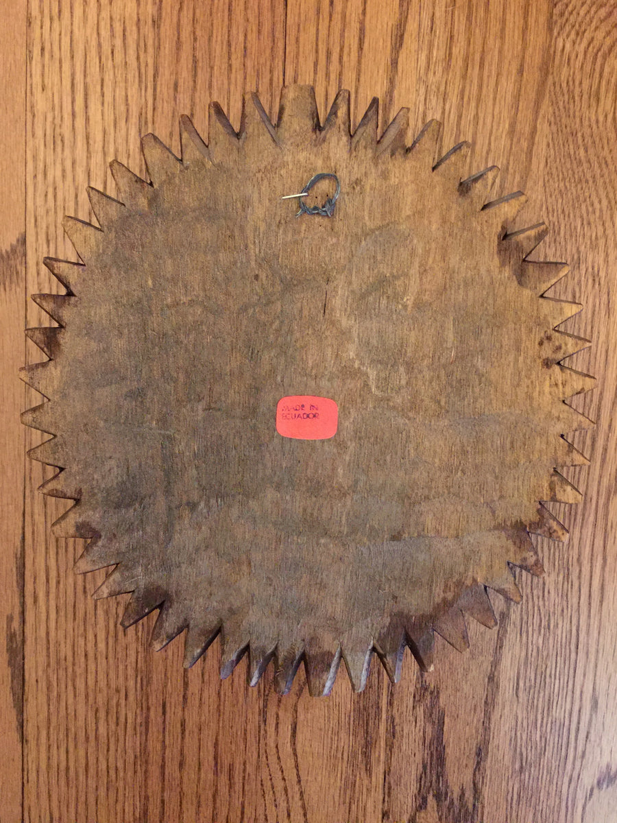 Incan Sun God, Hand Carved Wooden Art Display, Vintage, 1980's – Lost ...