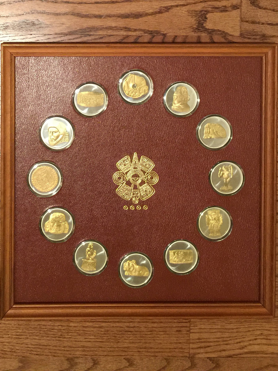 Sold Out - Ultra Rare, Treasures of the Aztecs Silver Medals with 24 K ...
