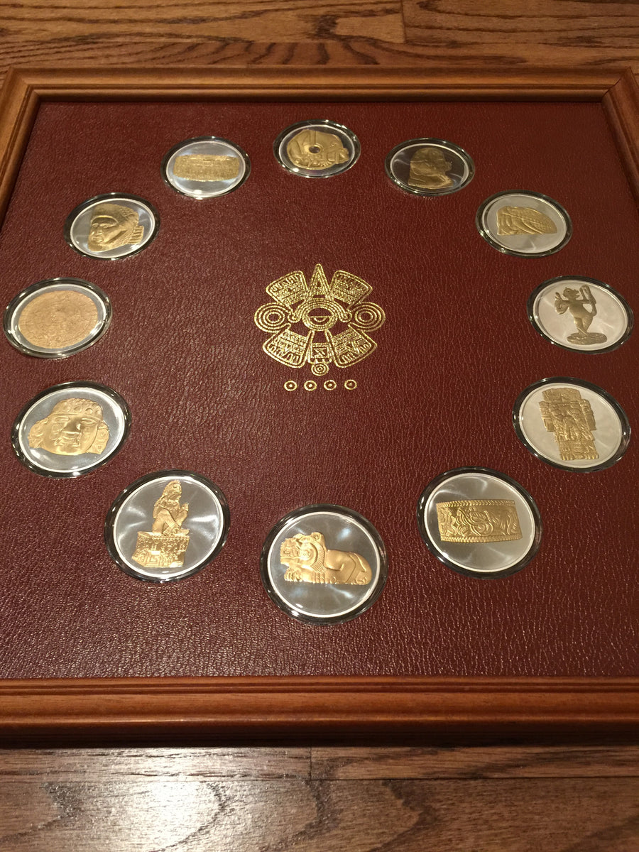 Sold Out - Ultra Rare, Treasures of the Aztecs Silver Medals with 24 K ...